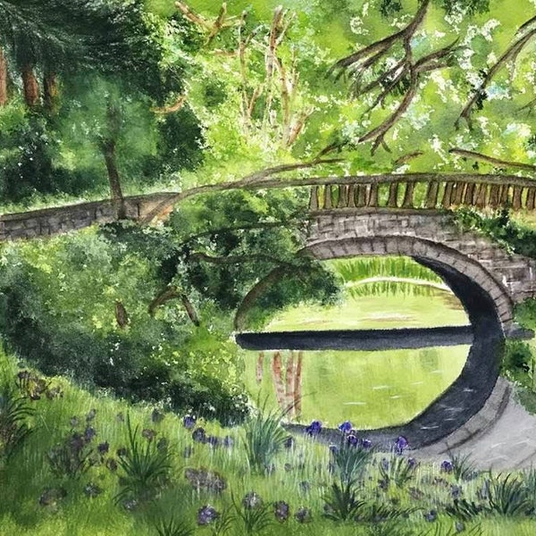 Bridge Watercolor - Etsy