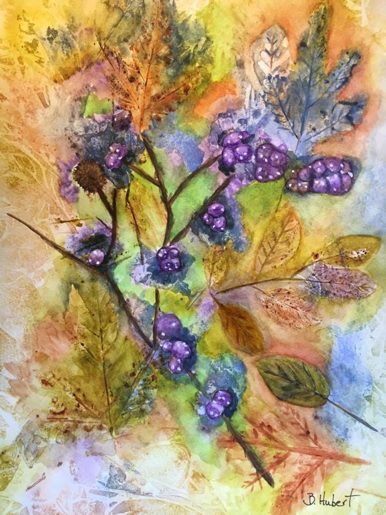 Autumn Berries, is a 14" X 11" Original Watercolor Painting Featuring ...