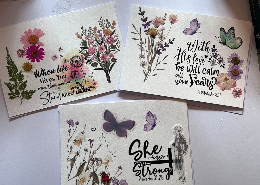 3 Encouragement Blank Notecards With Envelopes, Breast Cancer| Illness ...