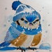 Grumpy Bluebird Original Watercolor Christmas Notecards With Envelope ...