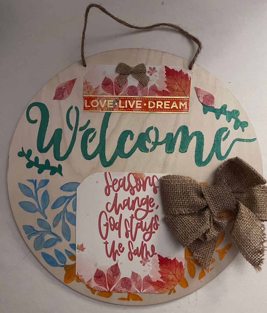 Shabby Chic “welcome” Decoupage 12” Circle Wall Decor| Christian ...