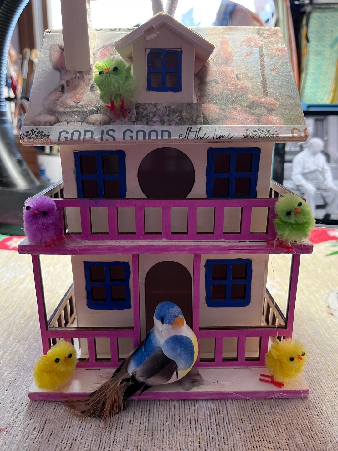 Easter Birdhouse Multiple Sides and Perches| Easter Bunnies, Lamb on ...