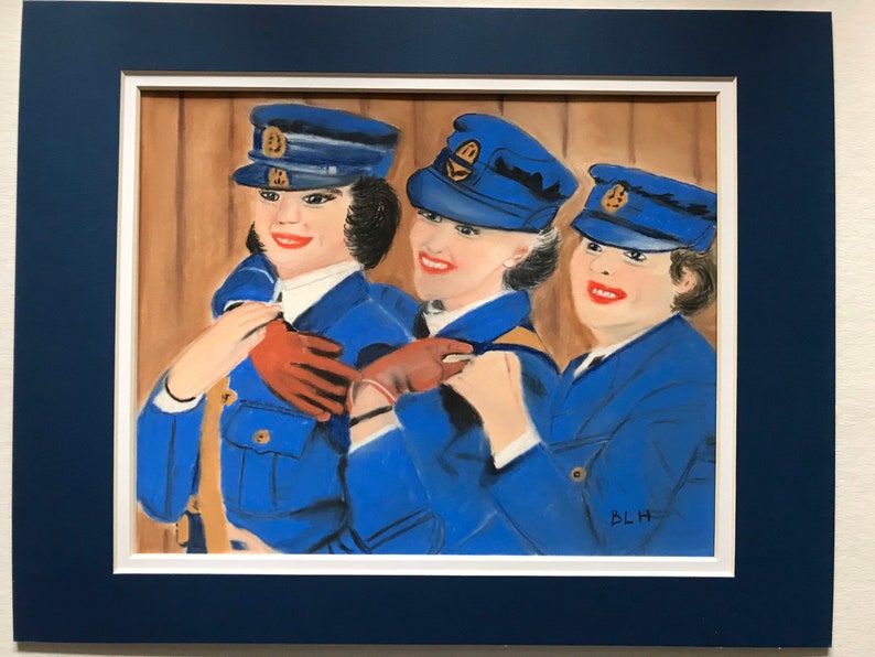 Bluebird Belles, 1940 , a 9” X 12” Original Pastel, English History ...