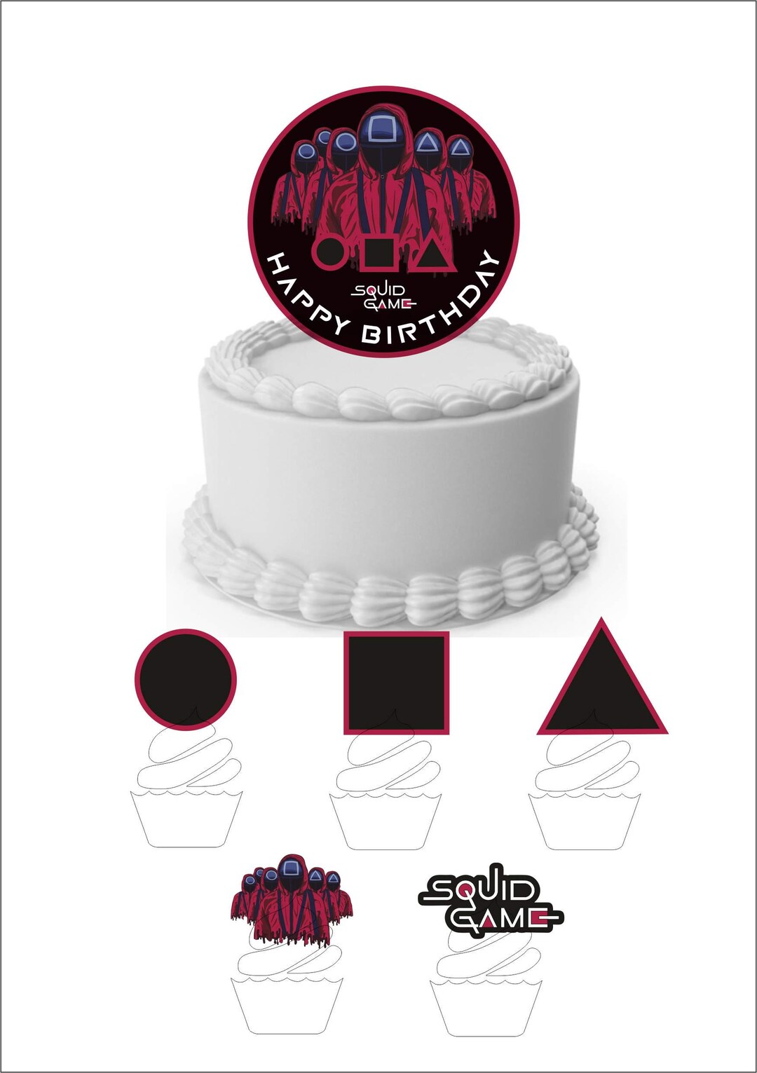 Squiz Game Digital Cake Toppers - Etsy