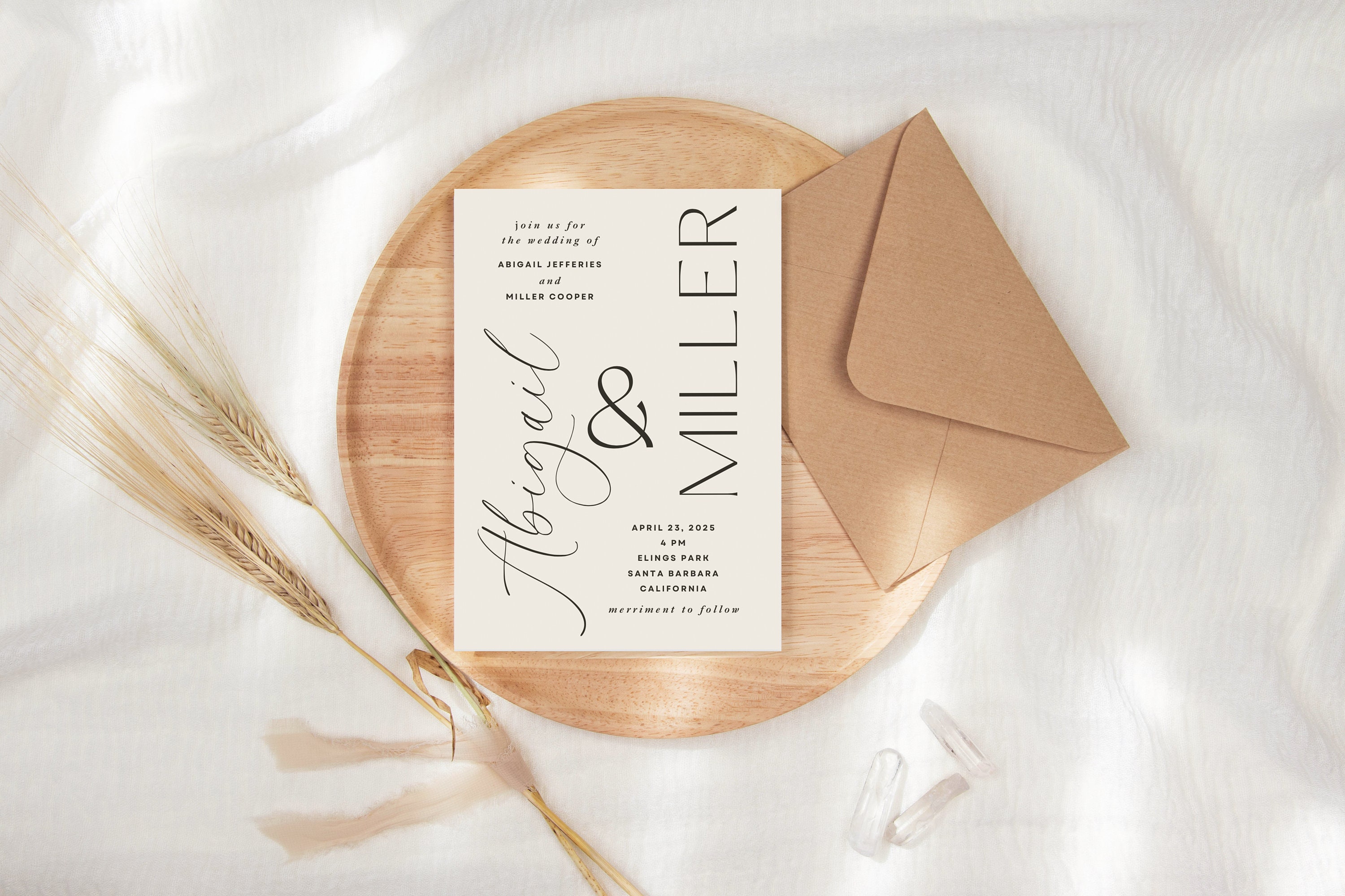 Modern Tilt Wedding Invitation Suite Template, Printable Wedding ...