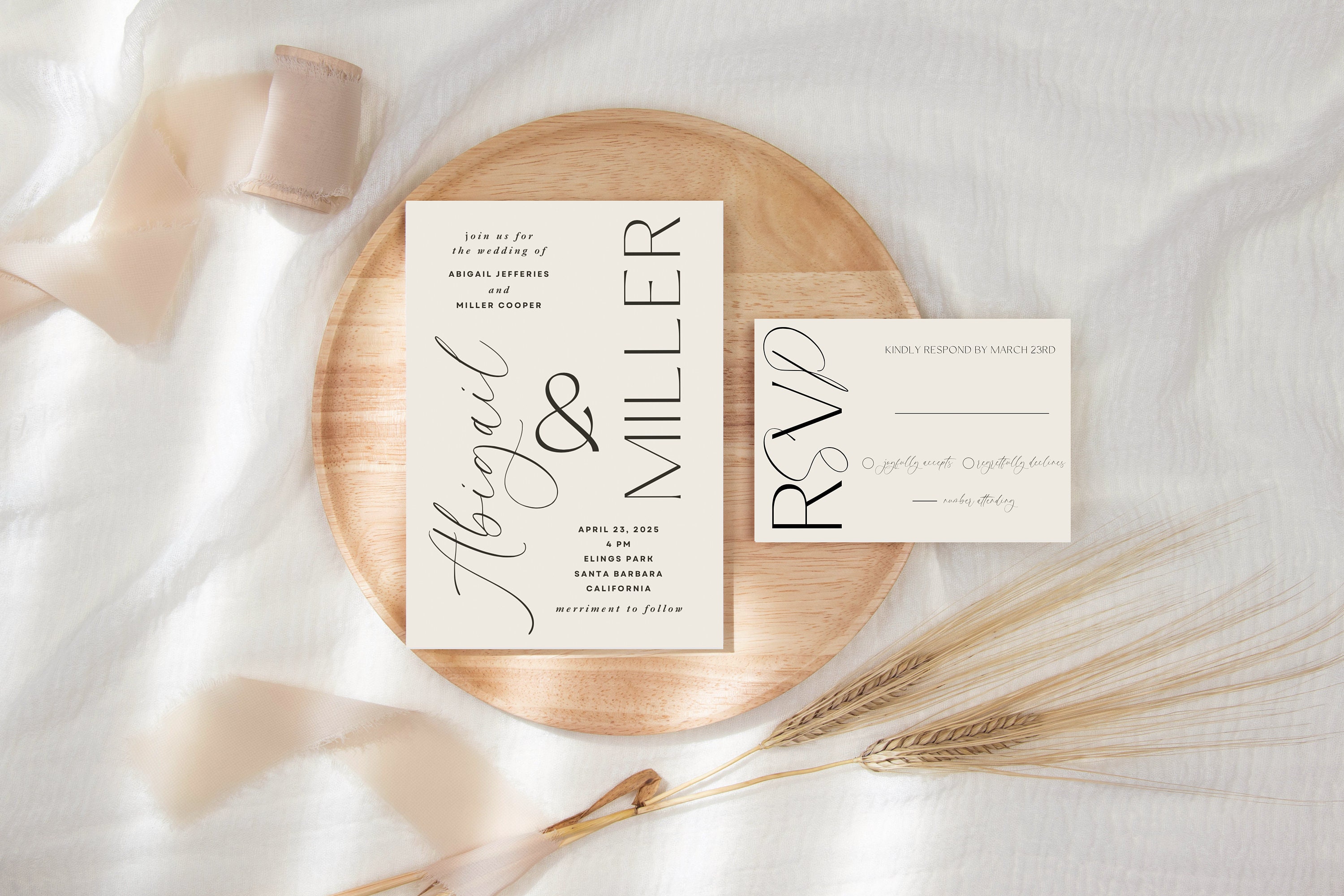Modern Tilt Wedding Invitation Suite Template, Printable Wedding ...