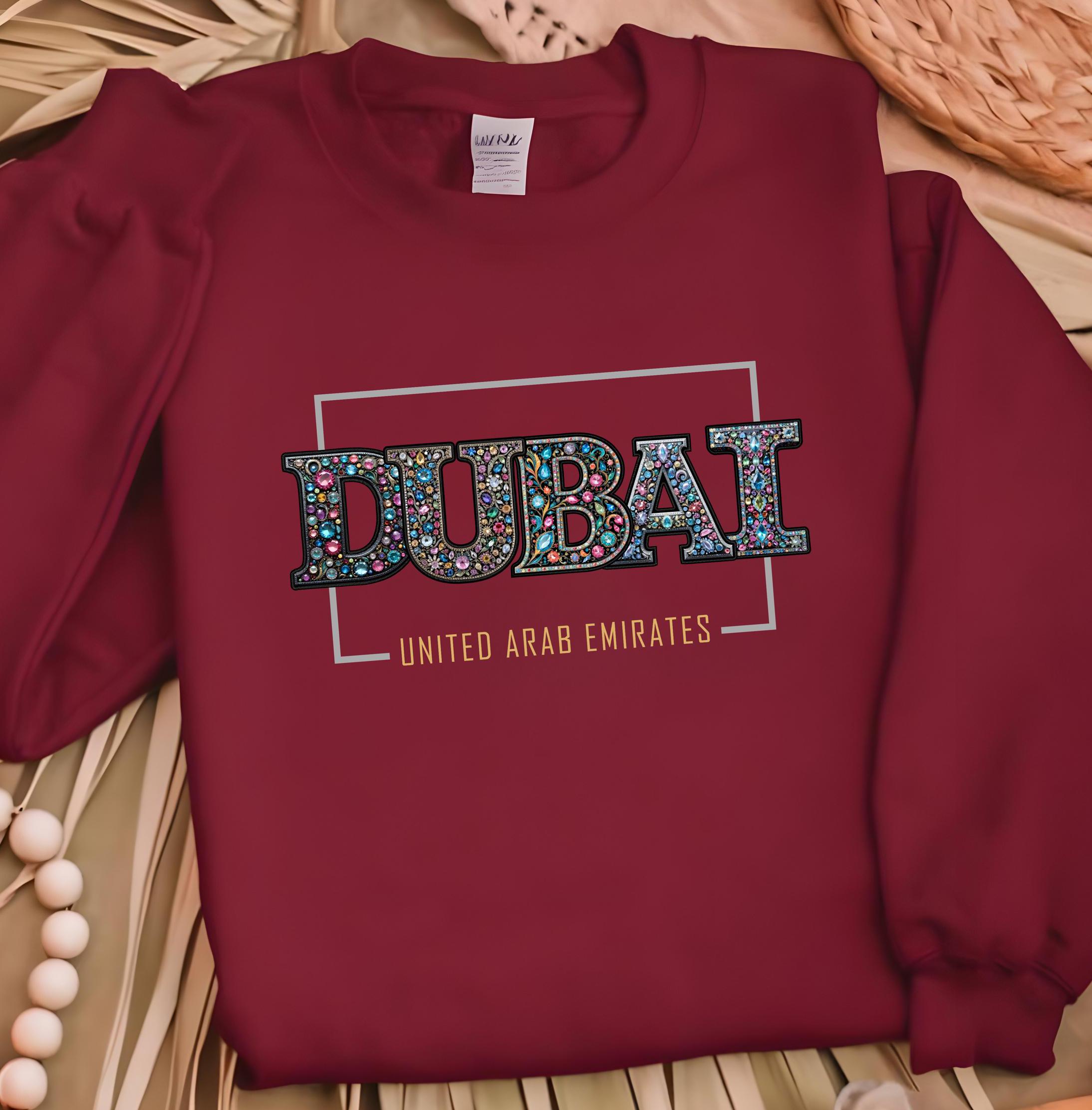 Dubai UAE Holiday Shirt Design PNG: Emirates Family Vacation Rhinestone ...