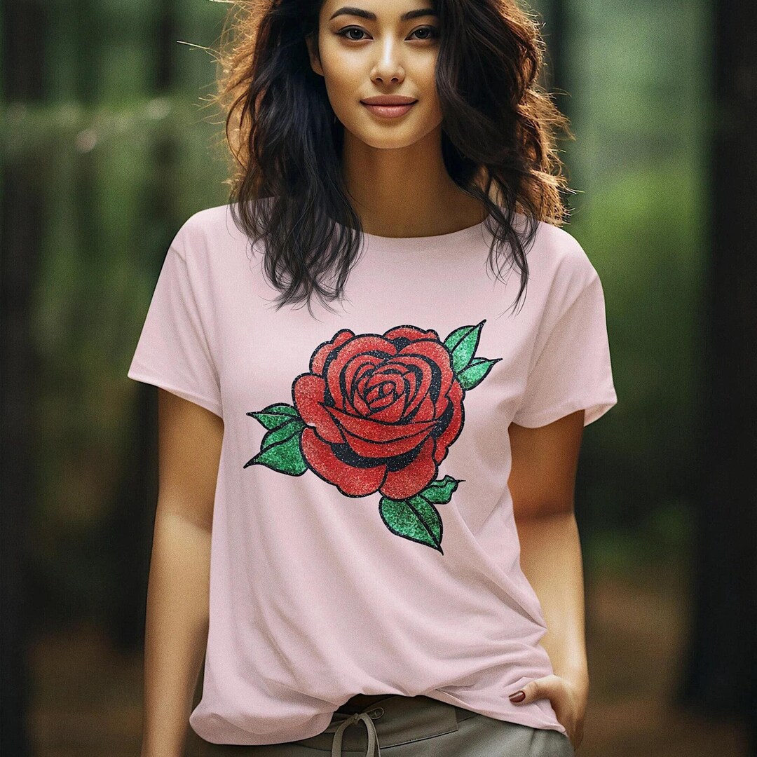 Hot Red Rose PNG Glittering Rose Flower Love Design, Latina Floral ...