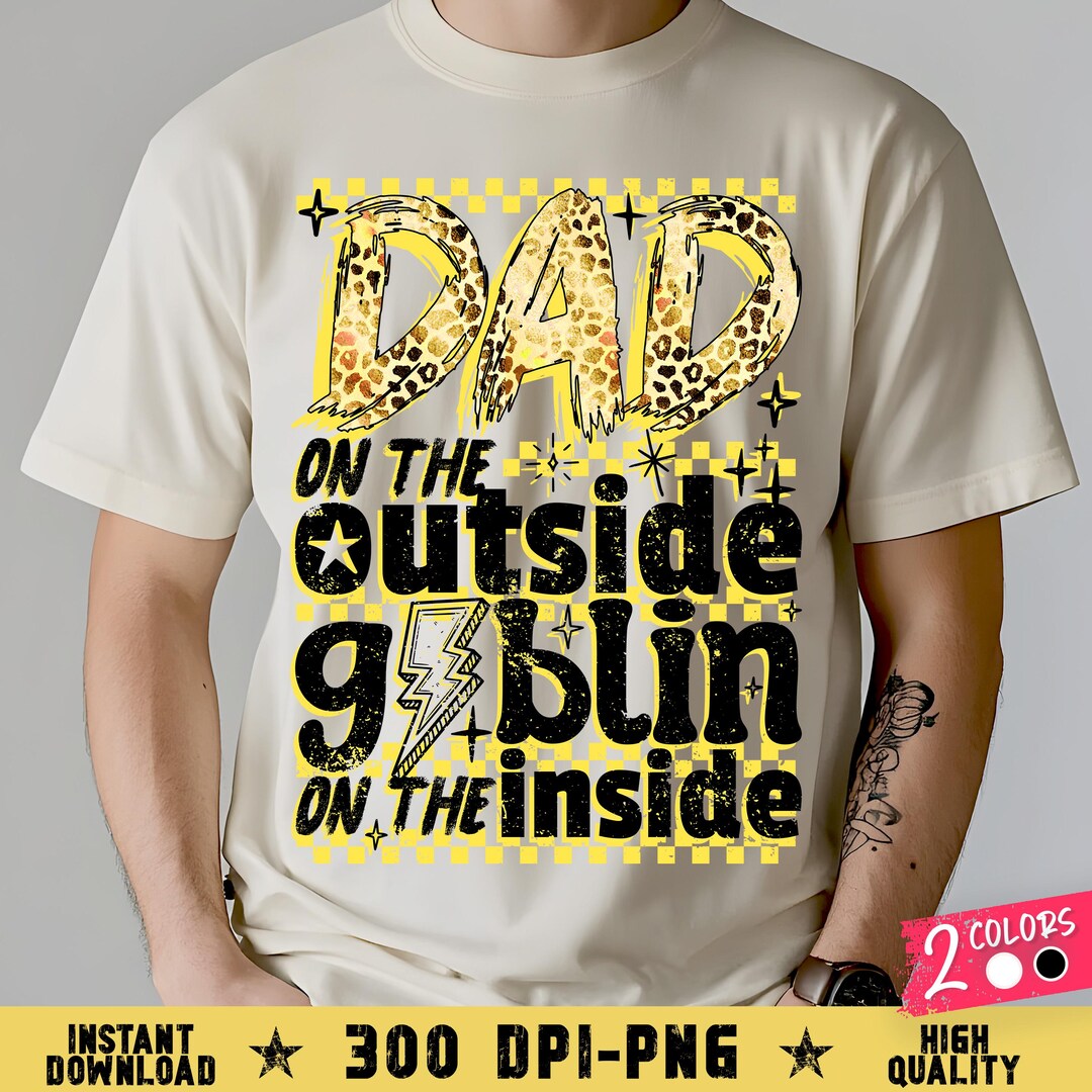 Preppy Dad PNG, Dad on Outside, Goblin on Inside Checkered PNG, Dady ...