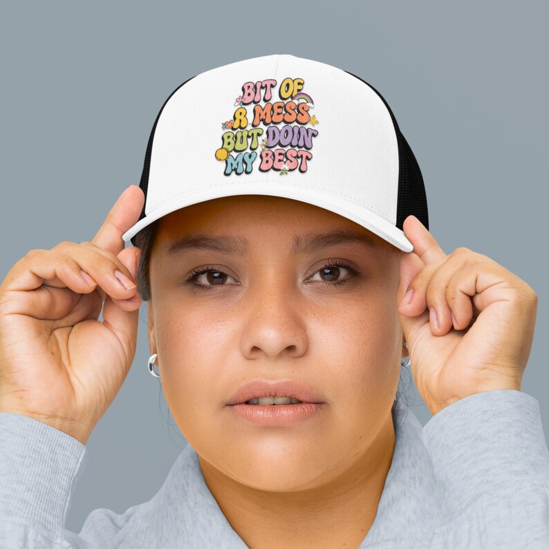 Bit of a Mess PNG: Groovy Mental Health Motivational Saying ADHD ...