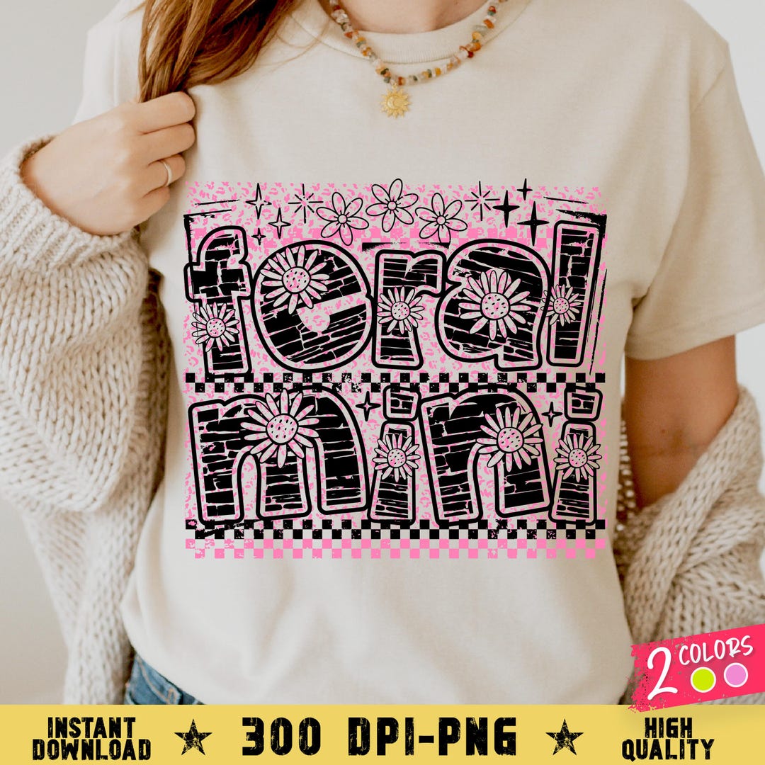 Feral Mini PNG: Sassy Retro Checkered Shirt Sublimation Design (digital ...