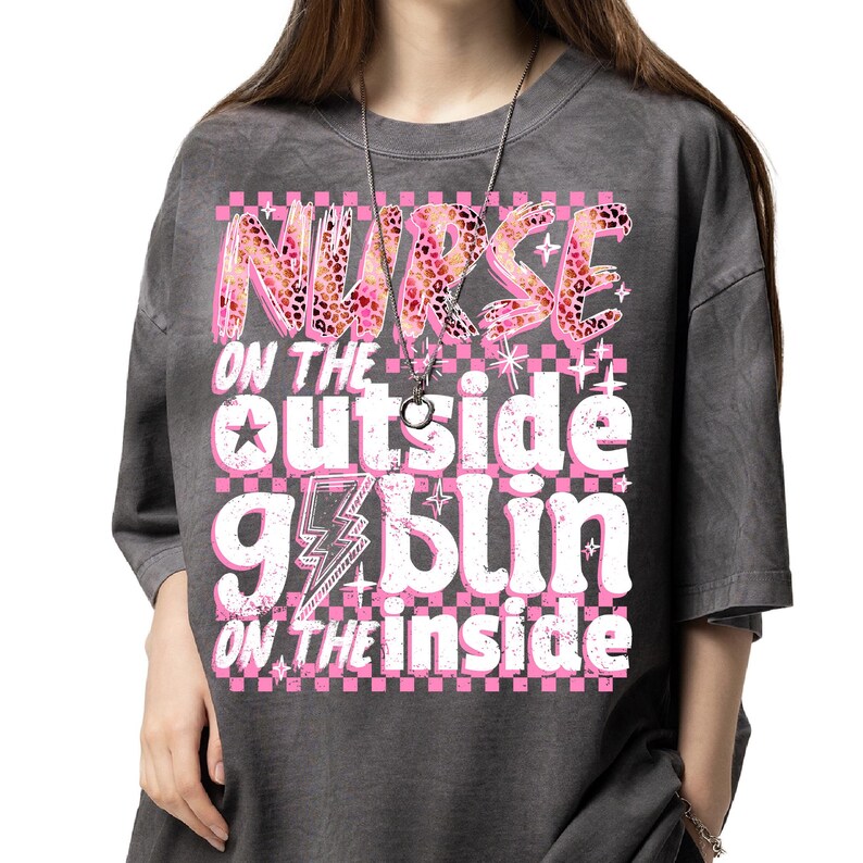 Preppy Nurse Checkered PNG: Snarky Goblin, Trendy Paramedics Humorous ...