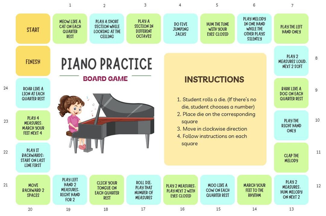 Fun Piano Practice Board Game for Kids – Interactive Music Game for ...