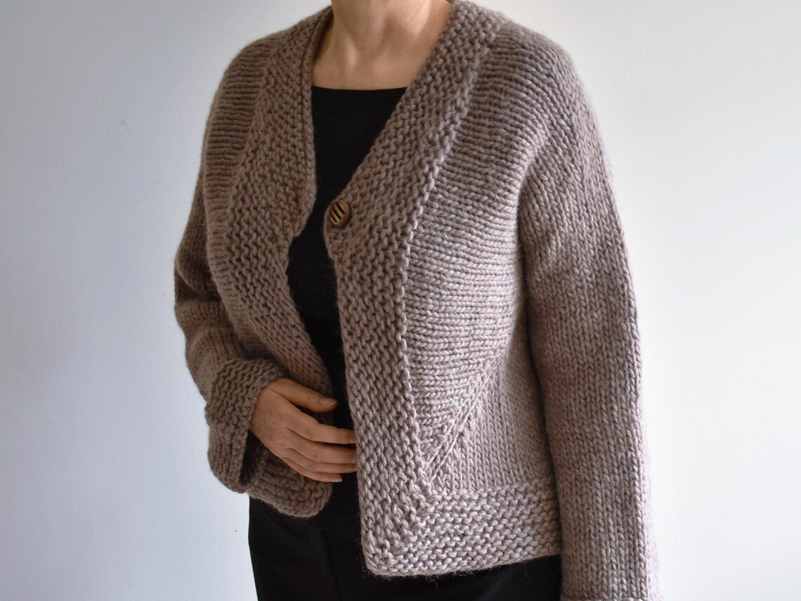 Knitting Pattern LINEA Chunky Cardigan Beginner Friendly Knitting ...