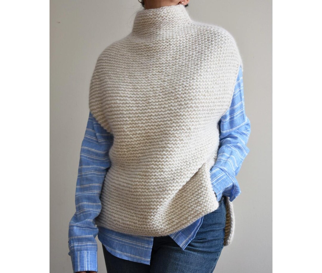 Knitting Pattern INA Slipover Chunky Yarn Top Down Slipover Pdf ...