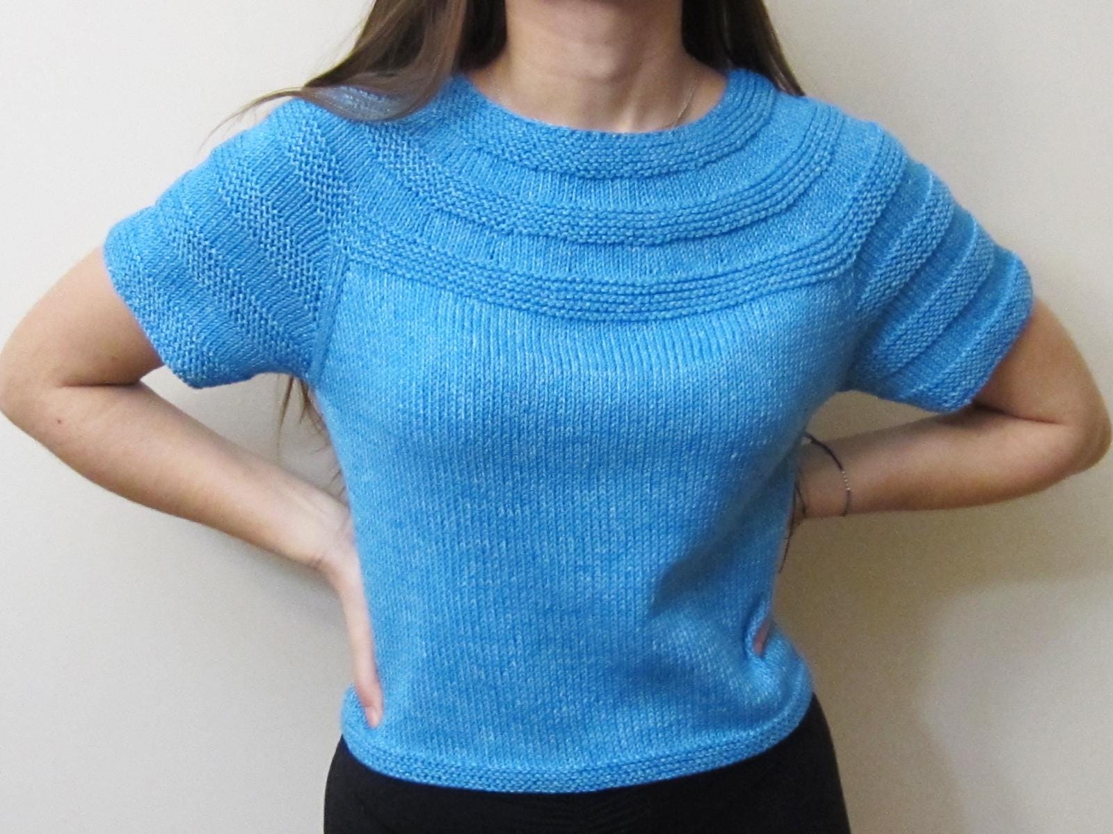 Knitting Pattern RONDO Top Seamless Design Top Down Knitting Pattern ...
