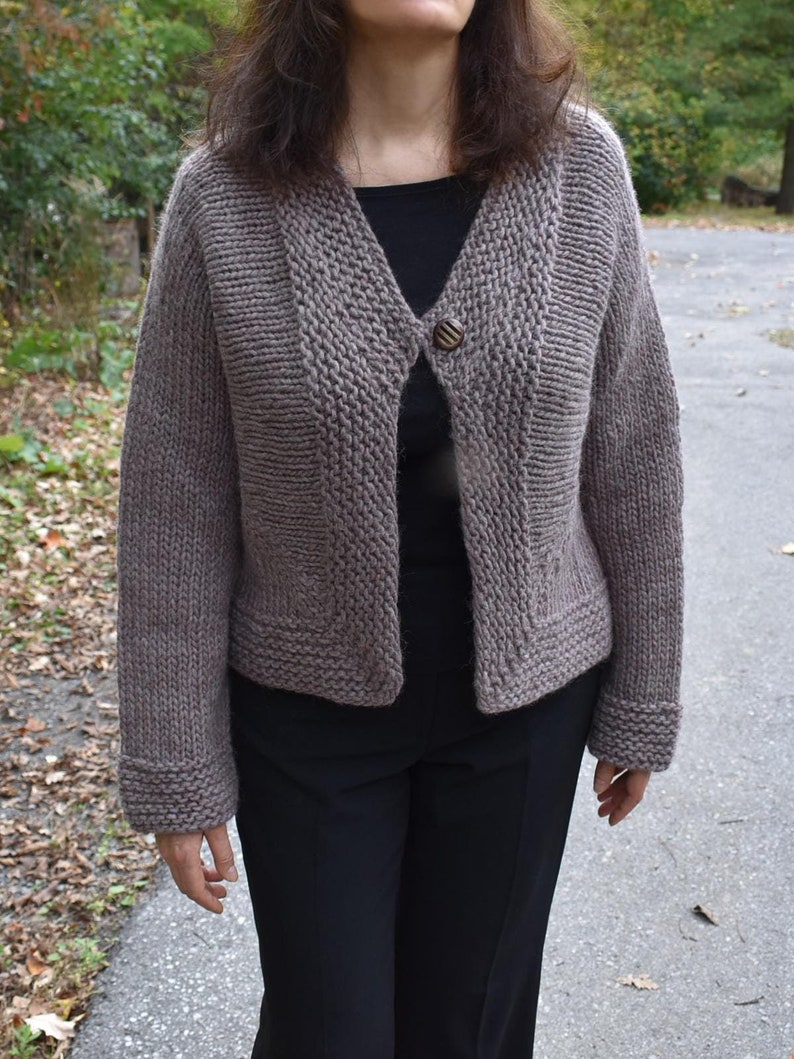 Knitting Pattern LINEA Chunky Cardigan Beginner Friendly Knitting ...