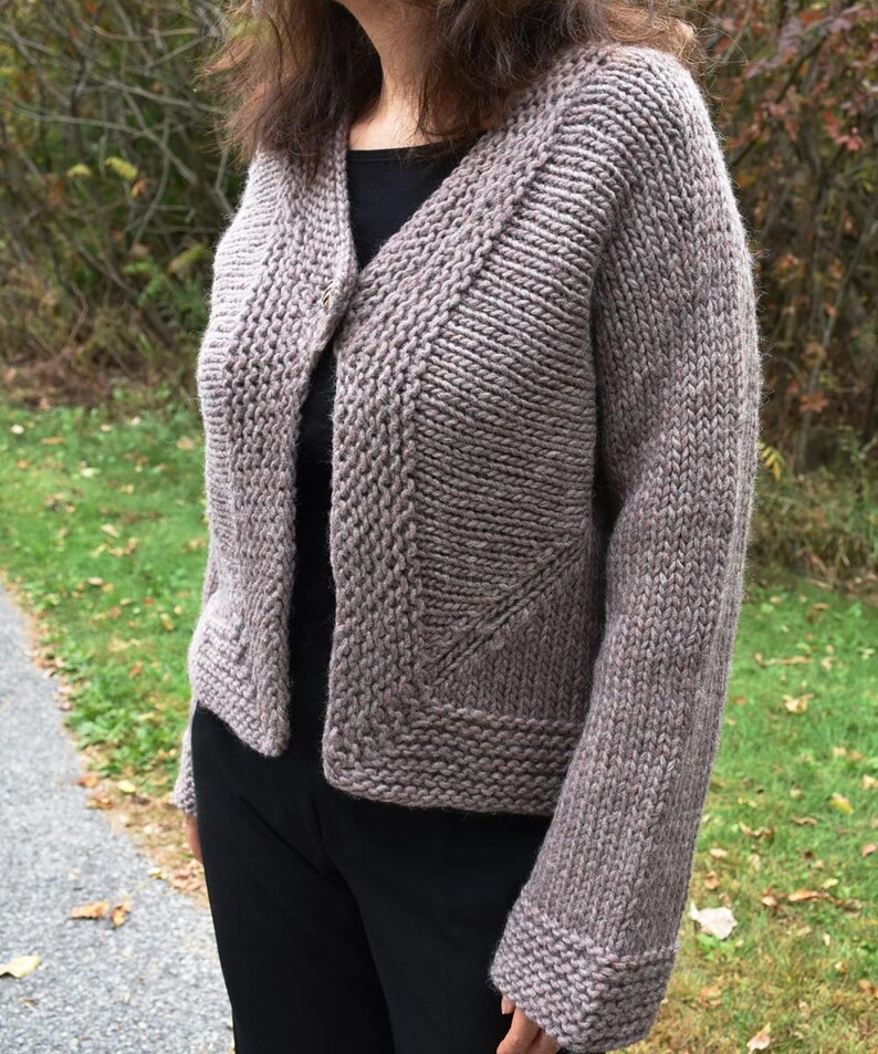 Knitting Pattern LINEA Chunky Cardigan Beginner Friendly Knitting ...