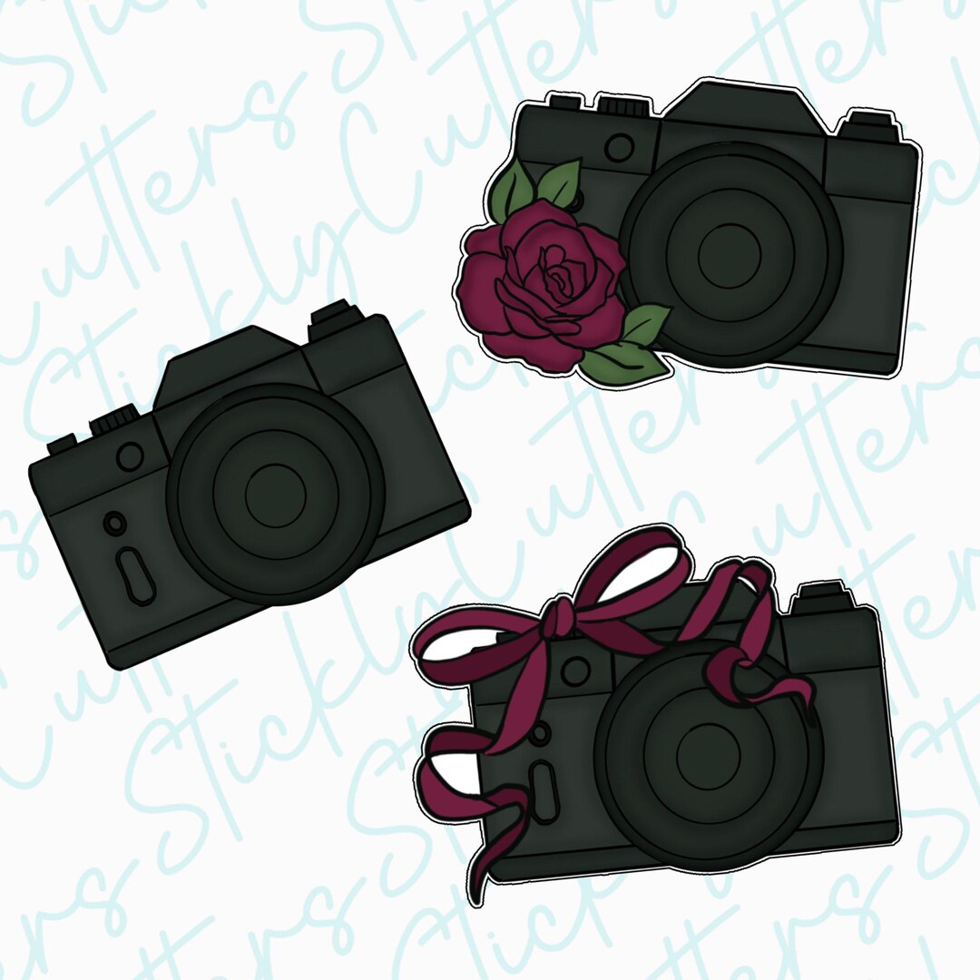 Camera Cookie Cutter Coquette Bow Camera Floral Camera | 3d Printed - Etsy