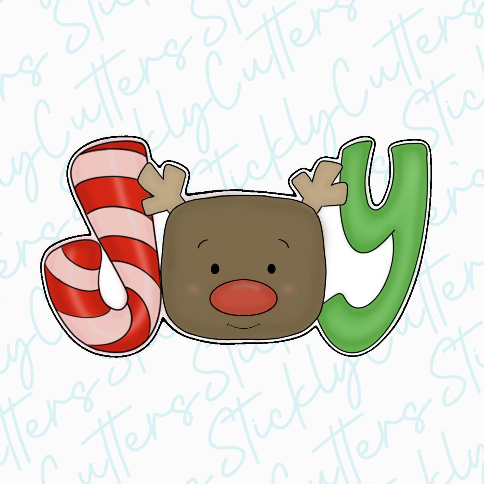 Joy Reindeer Plaque Cookie Cutter | 3d Printed Cookie Cutters ...