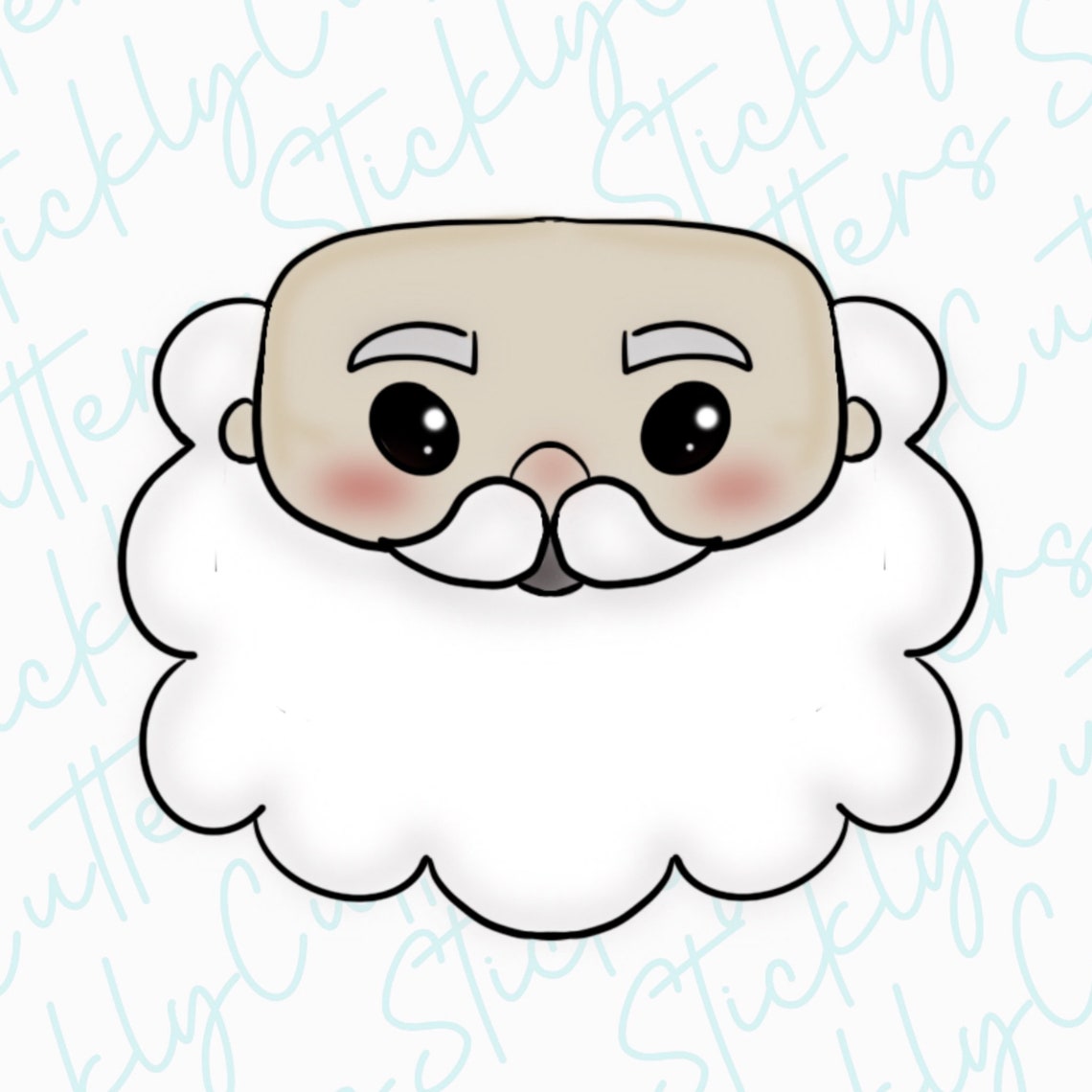 Bald Santa Cookie Cutter | 3d Printed Cookie Cutters | Christmas Cookie ...
