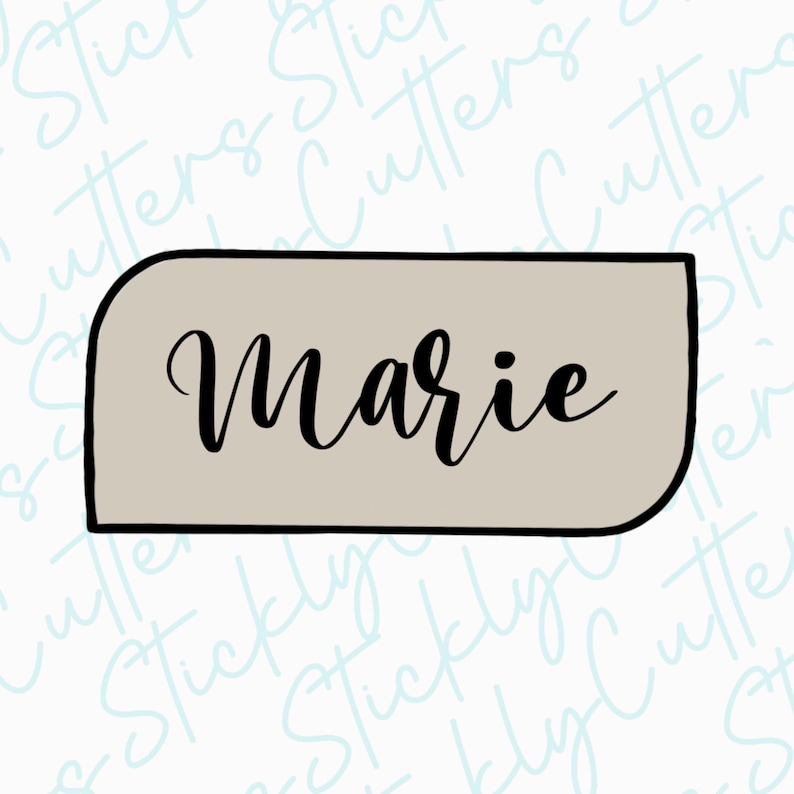 Marie Plaque Cookie Cutter | 3d Printed Cookie Cutters | Name Cookie ...