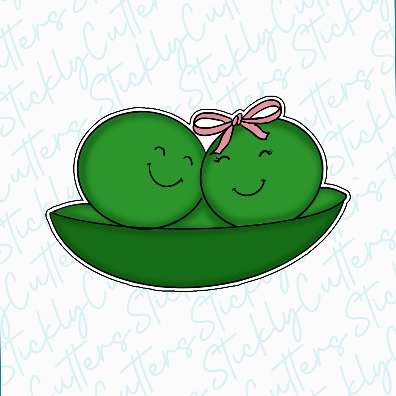 Two Peas in Pod Cookie Cutter 3d Printed Valentines Cookie Cutters - Etsy