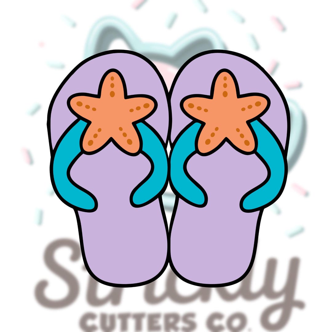 Flip-flop Cookie Cutter | 3d Printed Cookie Cutters | Summer Cookie ...