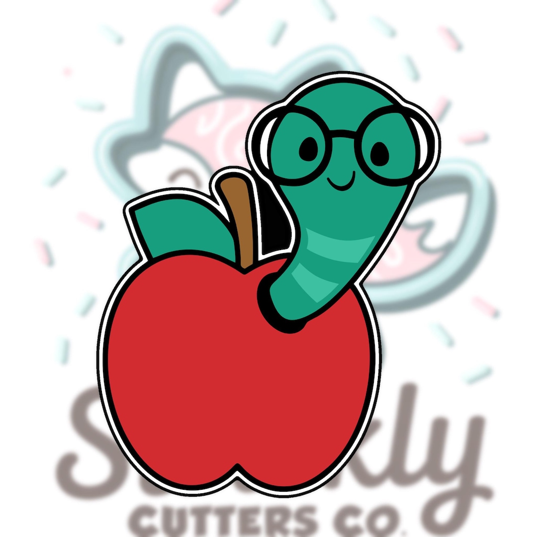 Apple With Worm Cookie Cutter | 3d Printed Cookie Cutters | School ...
