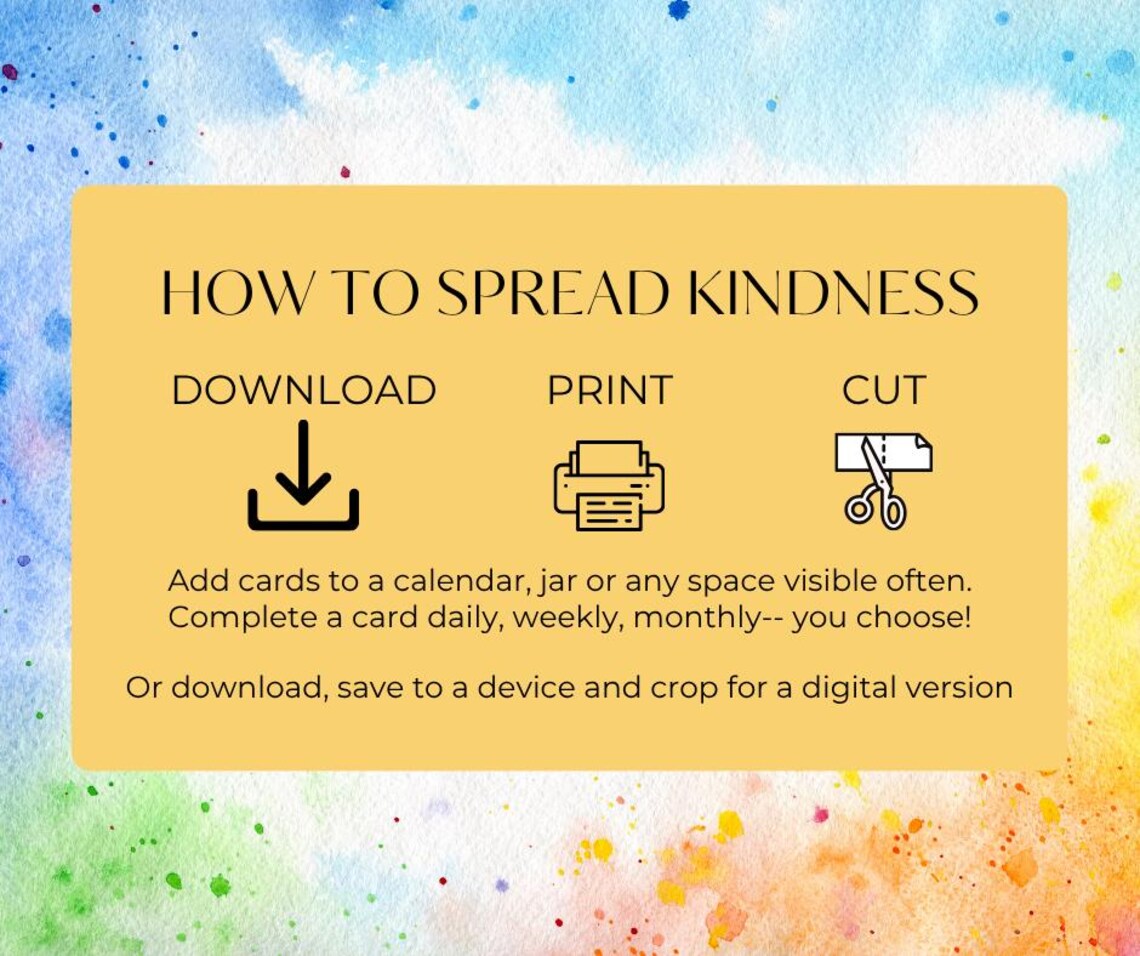 Random Acts of Kindness Cards | Printable | Positivity | 40 Cards ...
