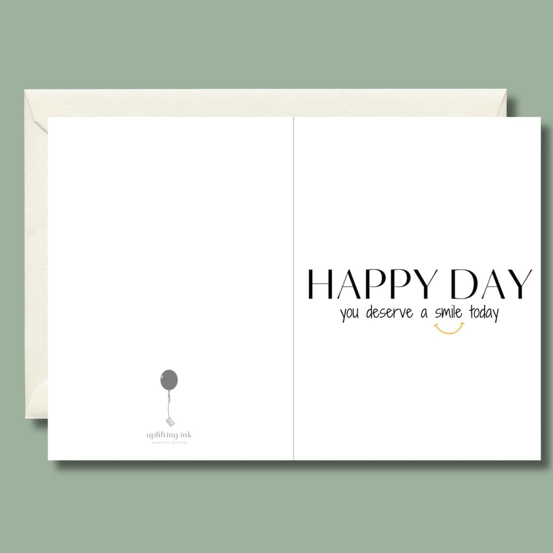 Happy Day Card: Printable Greeting Card (5x7 In, PDF) - Etsy