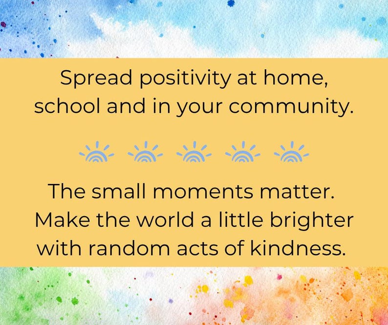 Random Acts of Kindness Cards: Printable Positivity Notes (40 Cards ...