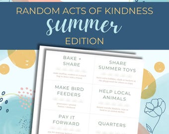 Random Acts of Kindness Cards | Printable | Positivity | 40 Cards ...