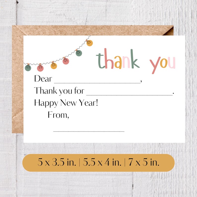 Fillable Thank-you Cards | Holidays | 3 Designs | 3 Sizes | Printable ...