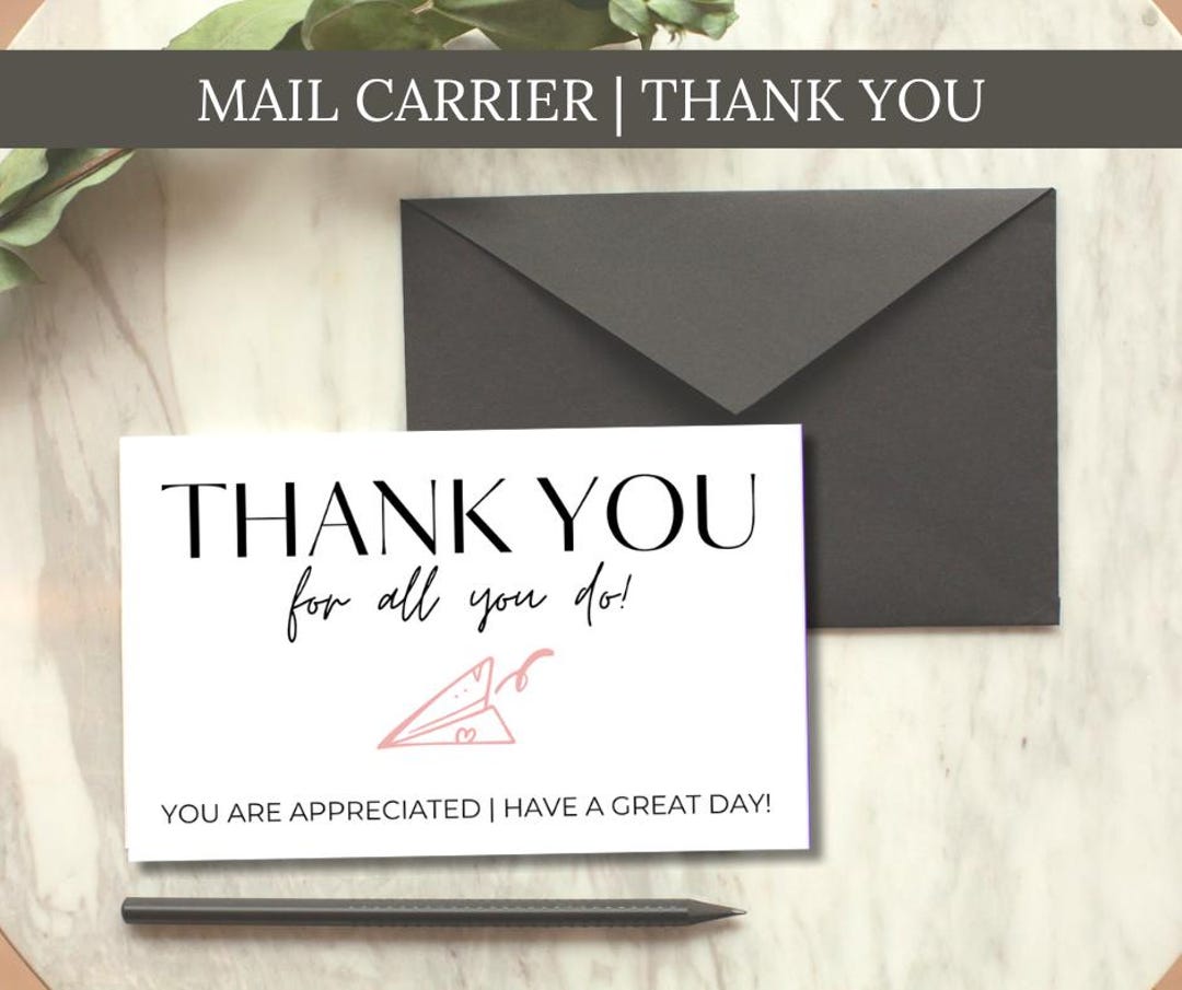 Mail Carrier Thank-you | Card | Display Sign | Notes | Gratitude ...