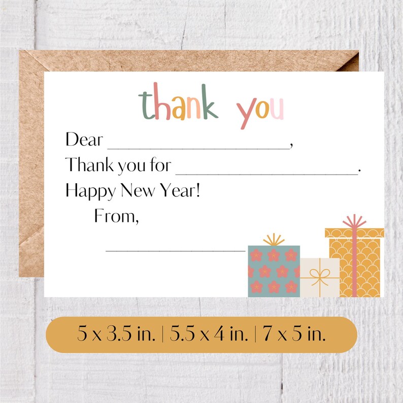 Fillable Thank-you Cards | Holidays | 3 Designs | 3 Sizes | Printable ...