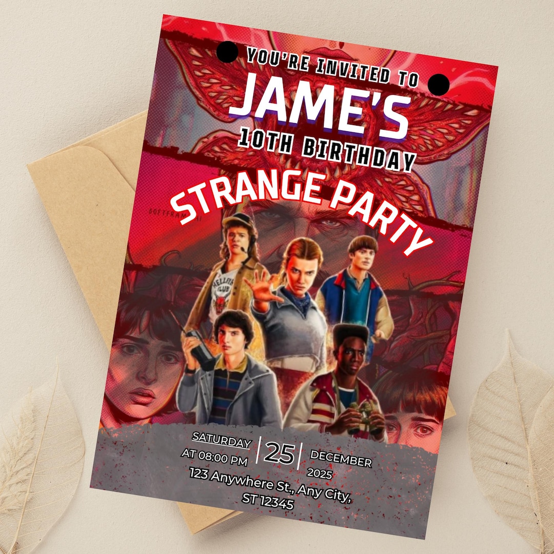 Stranger Things Birthday Invitation | Digital Download | Printable ...