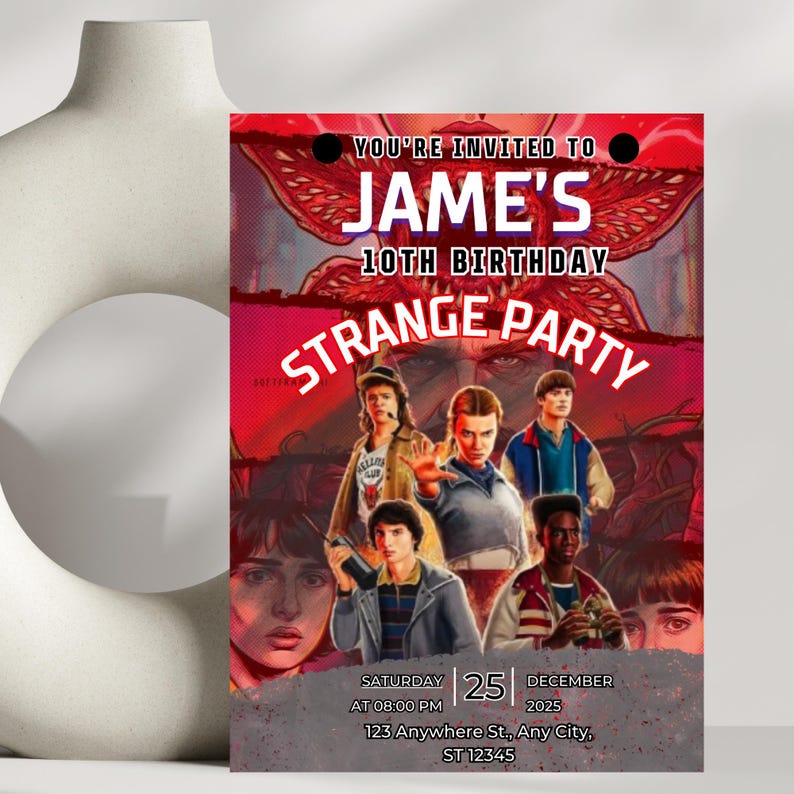 Stranger Things Birthday Invitation | Digital Download | Printable ...