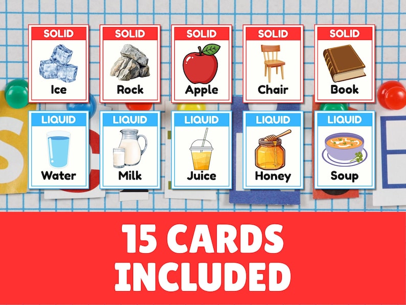 States of Matter Flashcards – Solid, Liquid & Gas | Printable Science ...