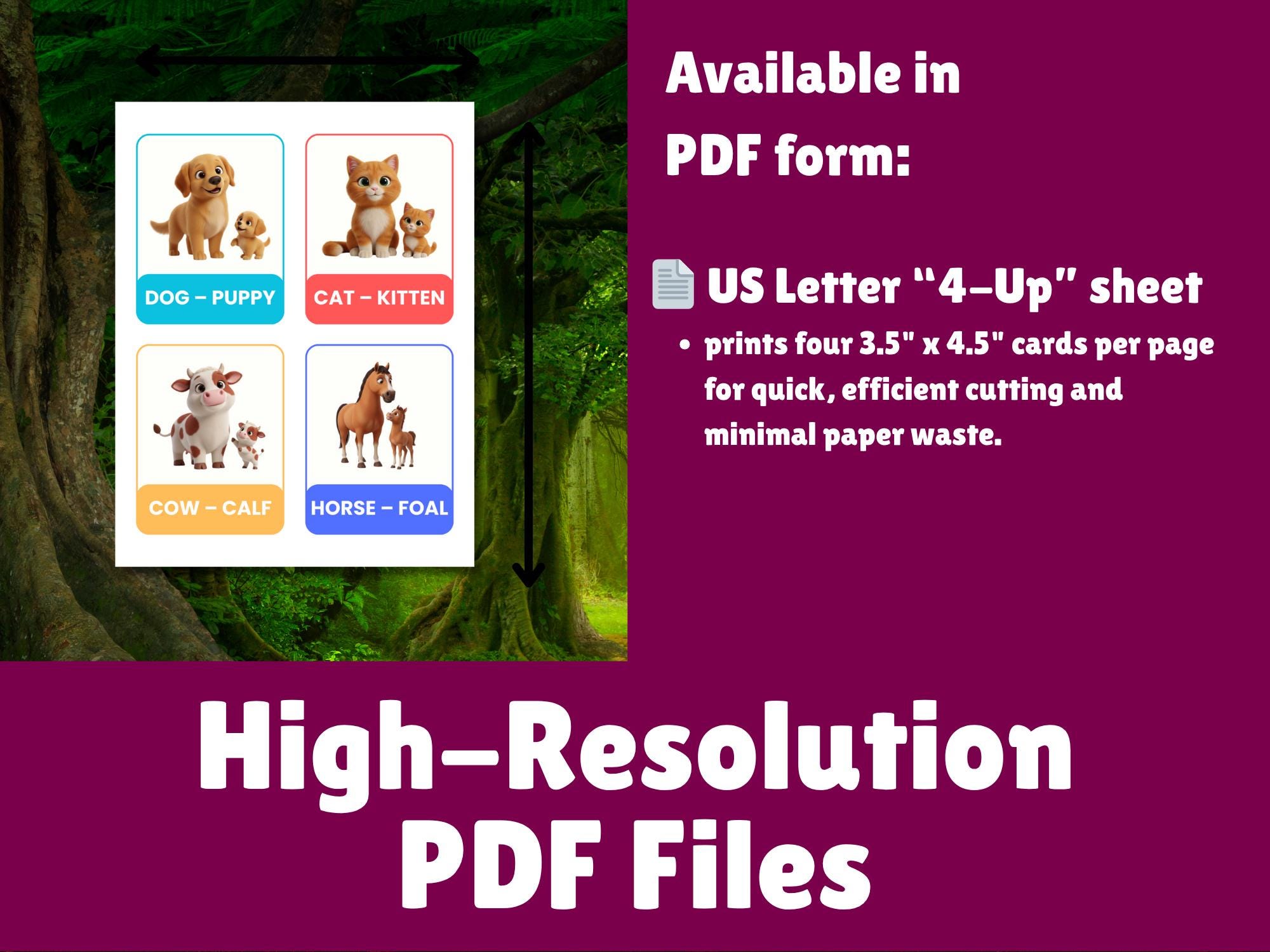 Animals and Their Babies Flashcards for Kids – 20 Printable Learning ...