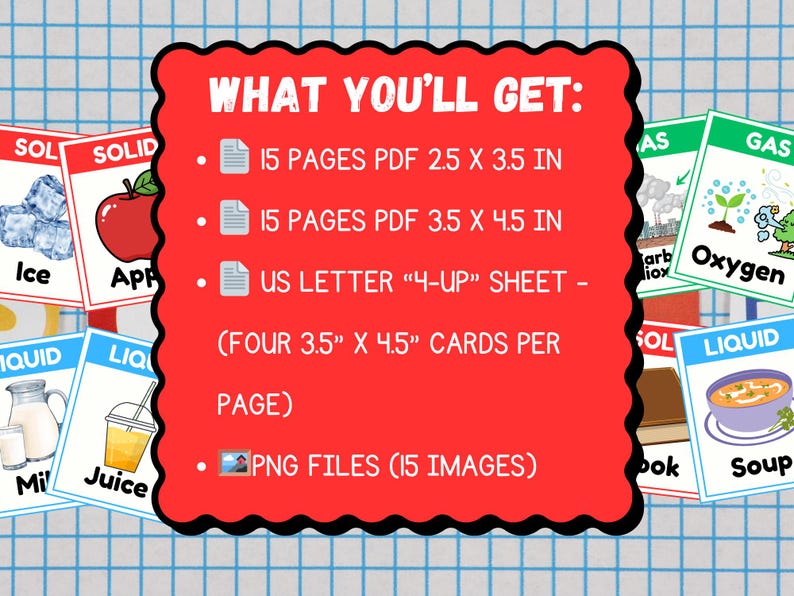 States of Matter Flashcards – Solid, Liquid & Gas | Printable Science ...