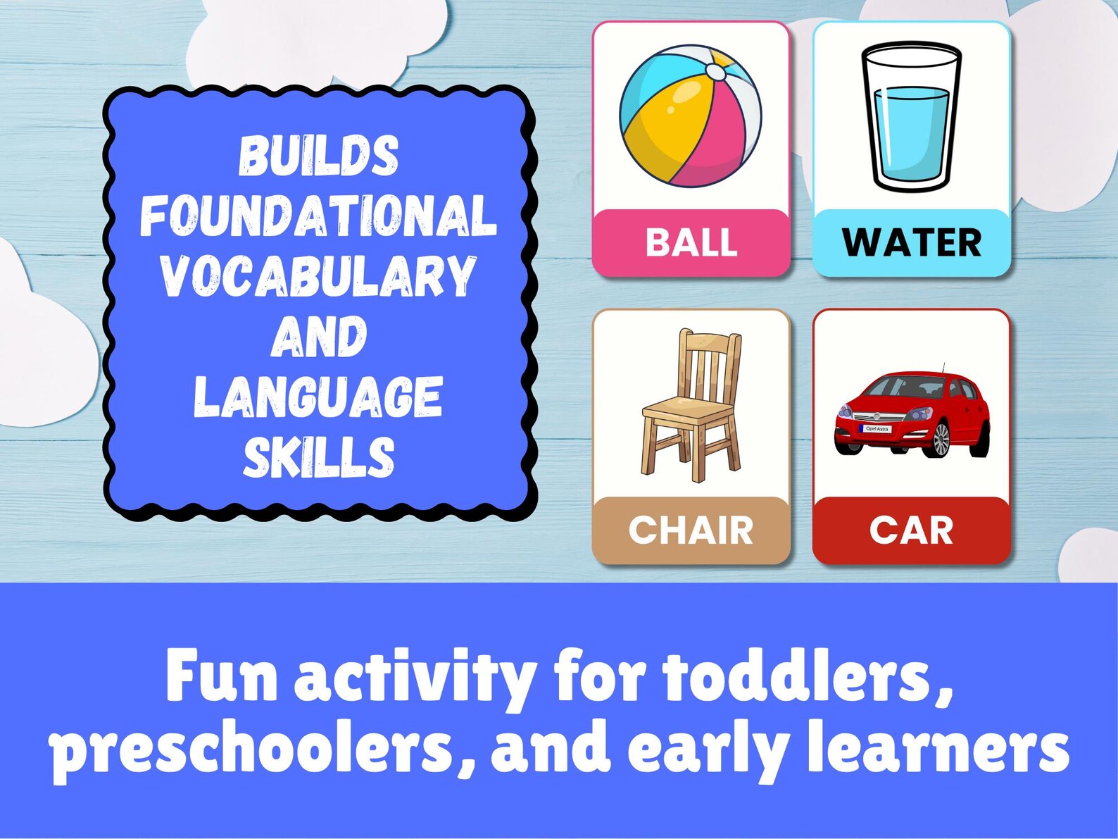 Printable 50 First Words Flashcards – Learning Cards for Kids – Instant ...