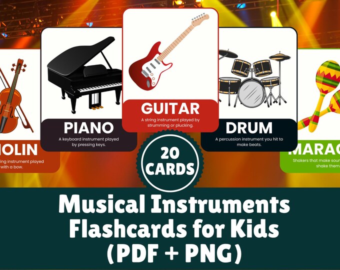 80 MUSIC Flashcards | Printable Flashcards | Musical Instruments ...