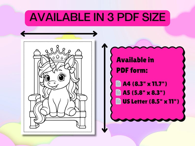 10 Unicorn Coloring Pages for Kids: Printable Activity Set – Instant ...