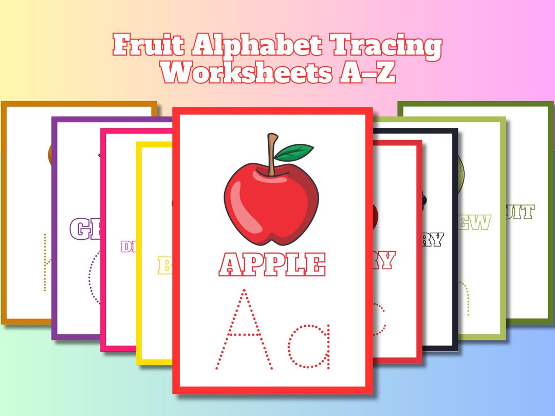 Fruit Alphabet Tracing Worksheets: Preschool Handwriting Practice ...