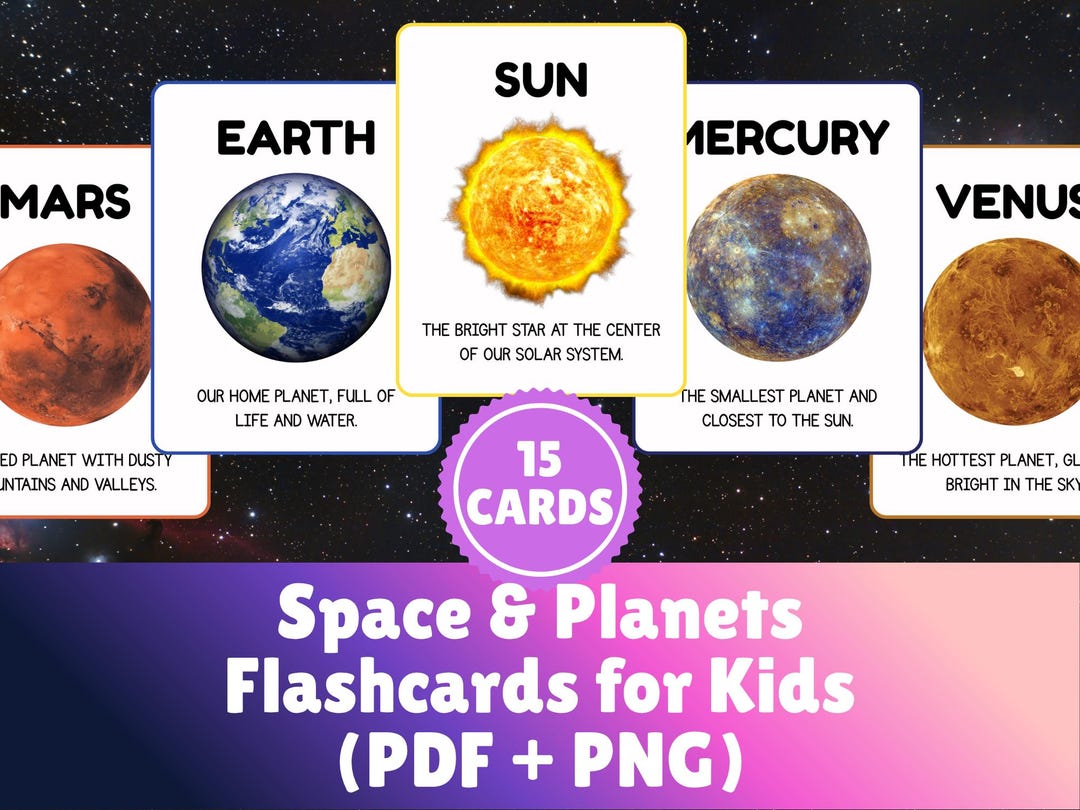 Space and Planets Flashcards: Printable Learning Cards for Kids ...