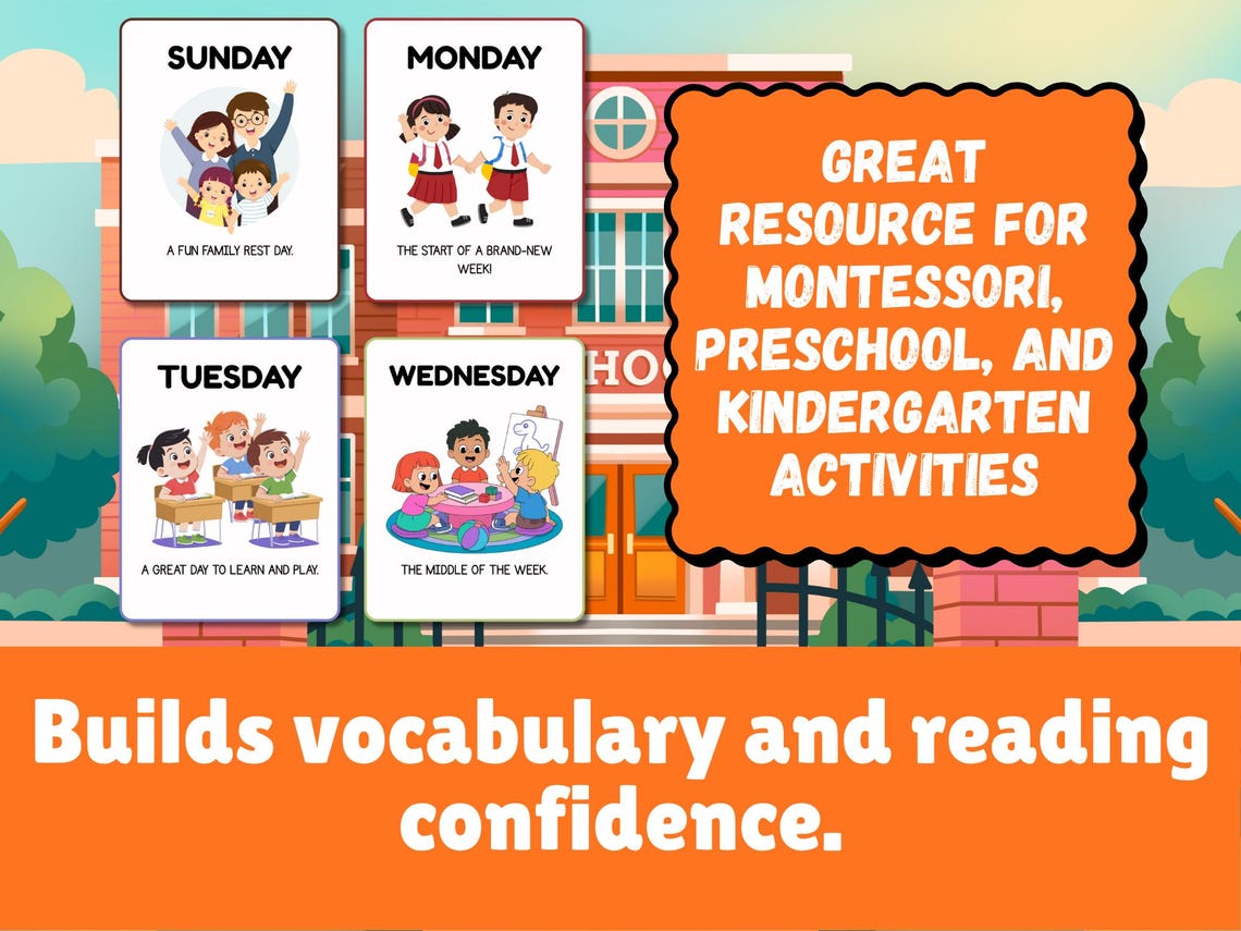Days and Months Flashcards: Printable Learning Cards for Kids – Instant ...