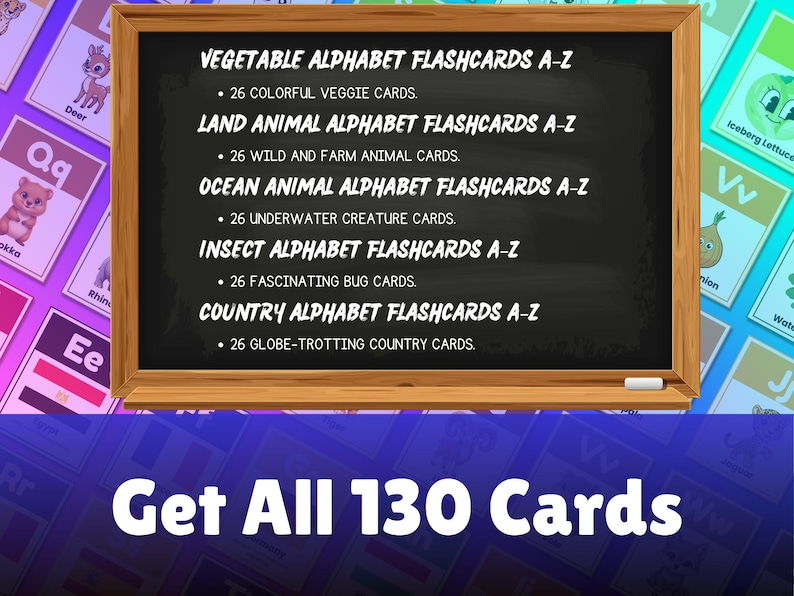 Alphabet Flashcards Mega Bundle: Animals, Vegetables, Countries (PDF ...