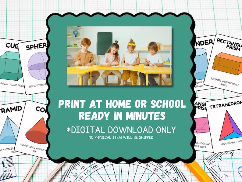 Printable Geometry Flashcards: 3D Shapes Learning Cards for Kids ...