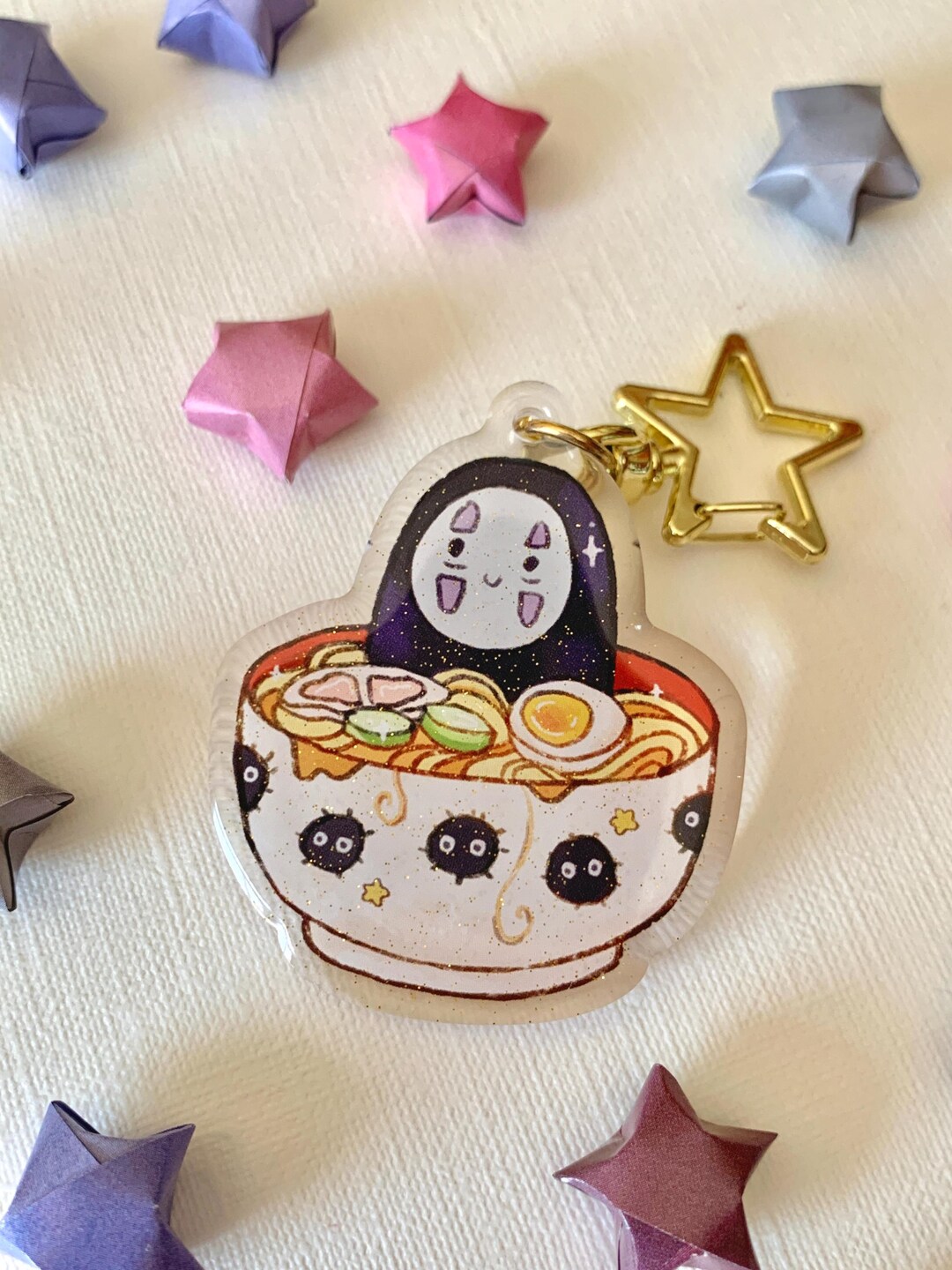 Spirited Away No-face Keychain, Cute Studio Ghibli Charm, Ramen Bowl ...